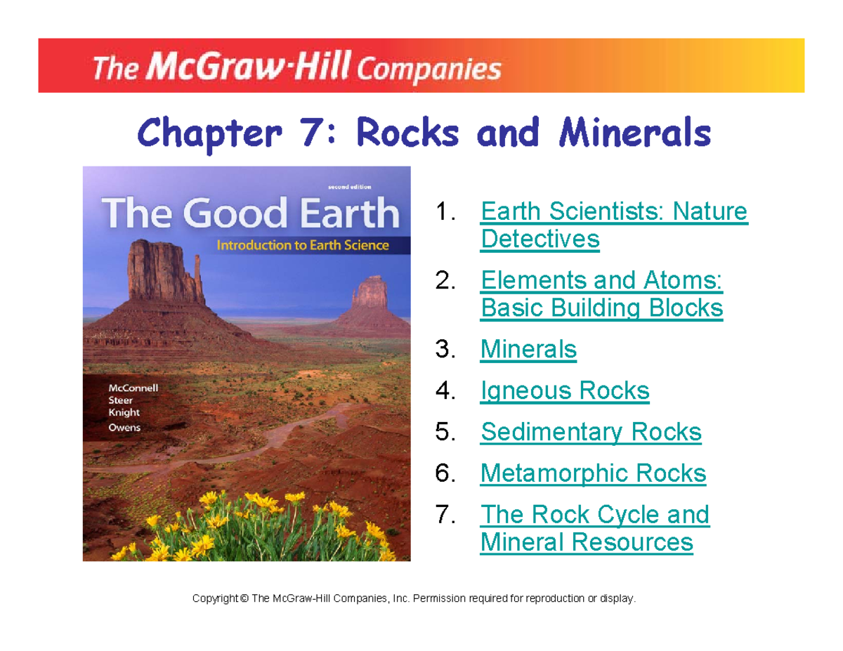 PPT Ch07: Rocks and Minerals - Understanding Earth's Building Blocks ...