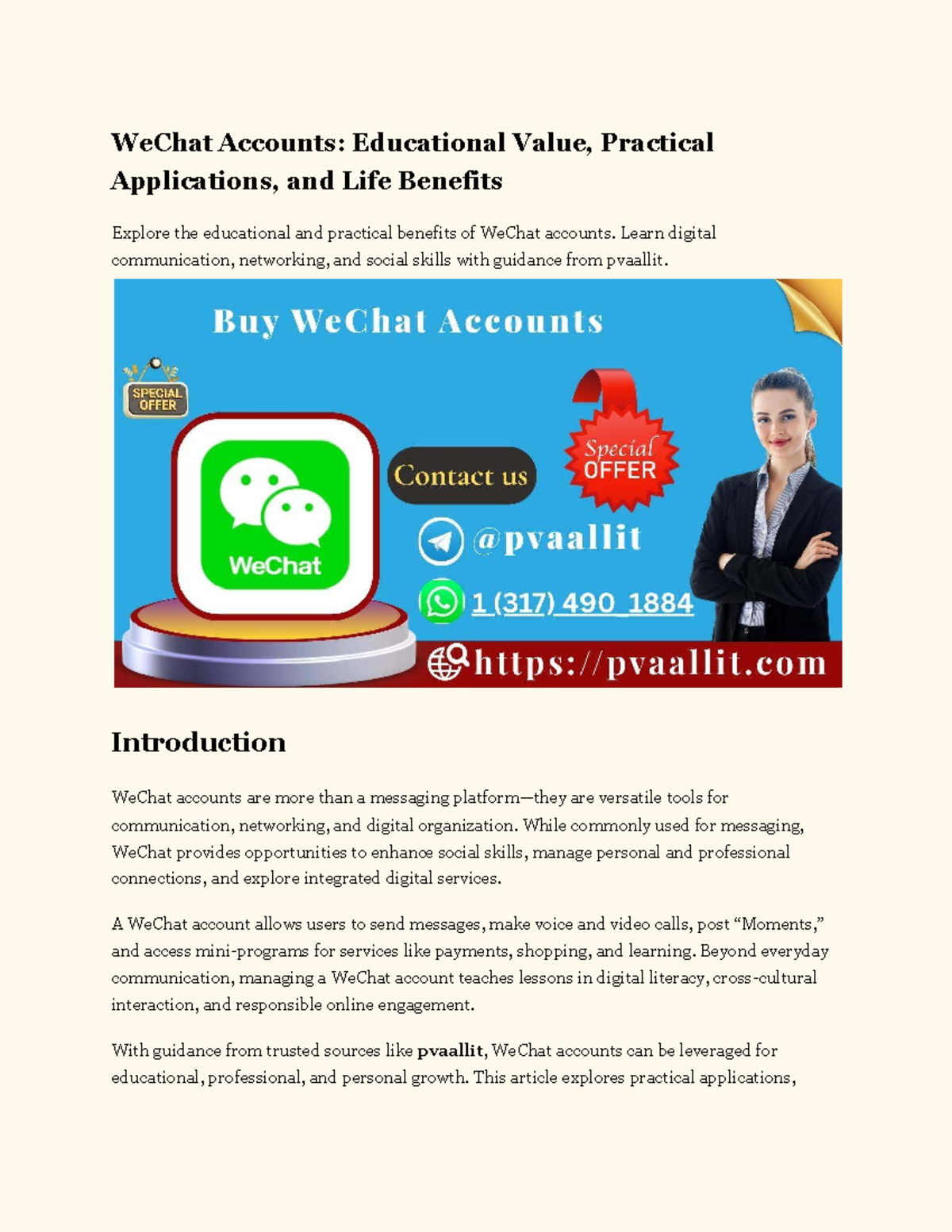 WeChat Accounts: Educational Benefits & Practical Uses (PVA 101) - Studocu