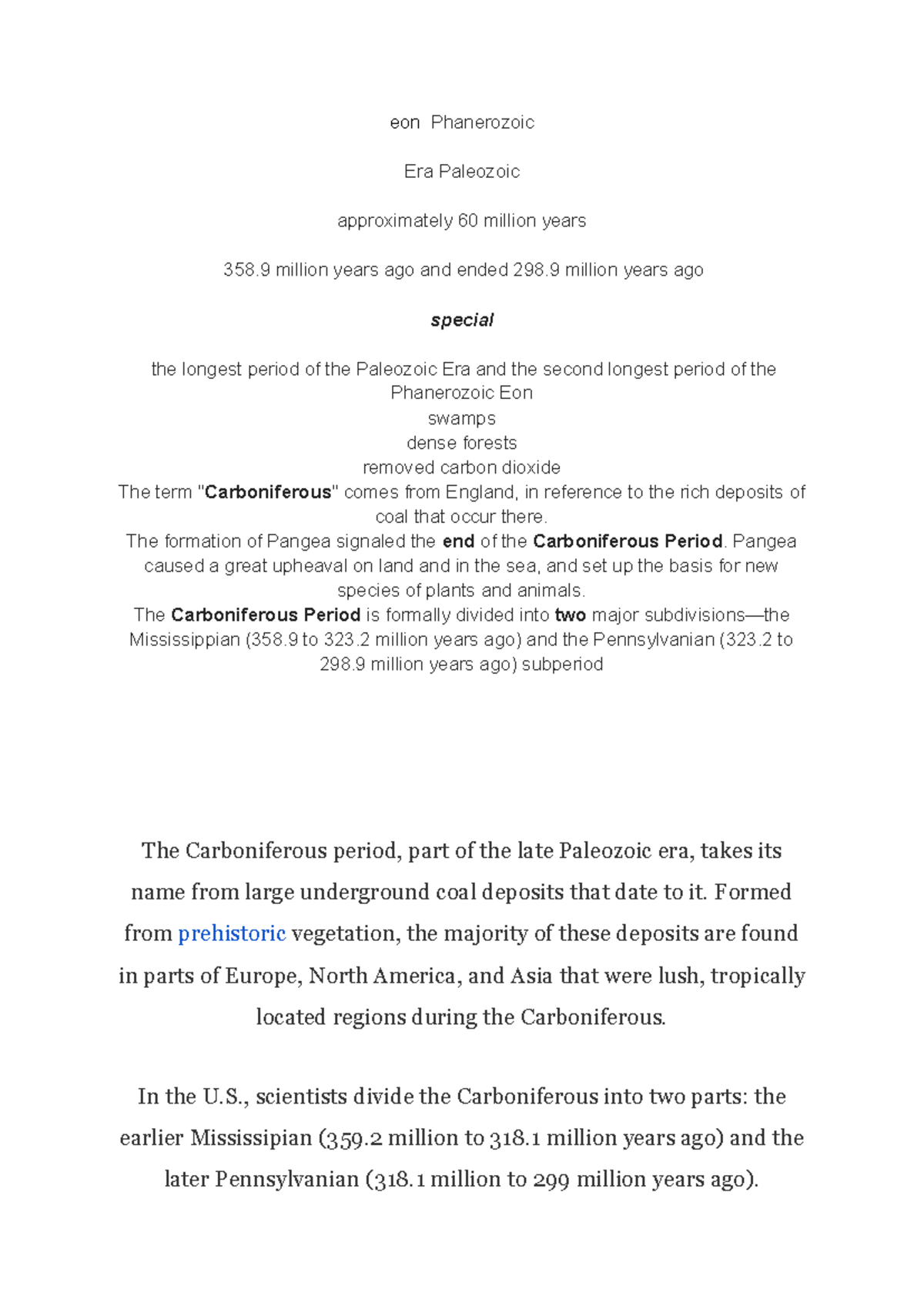Carboniferous Period Overview: Key Features & Significance - Studeersnel