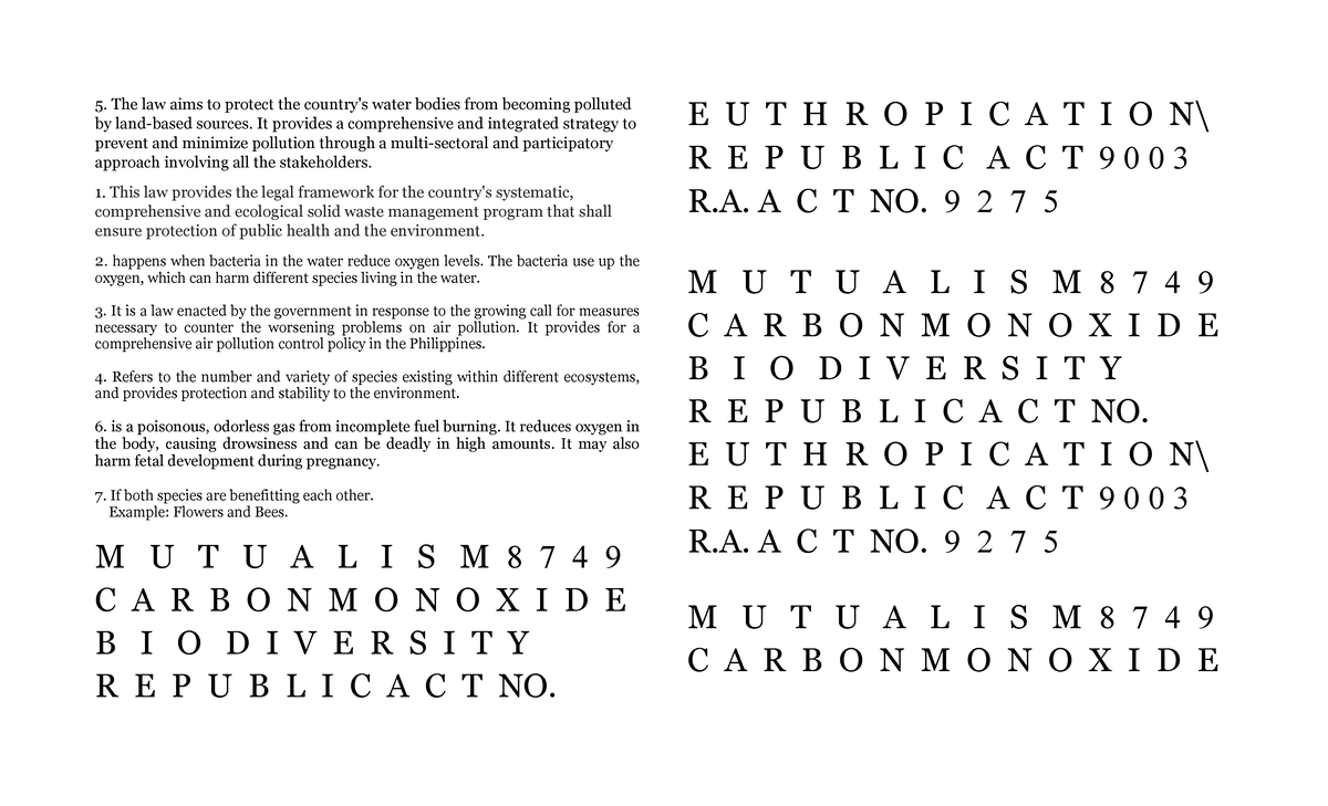 Quiz on Environmental Laws and Pollution Control (ENV 101) - Studocu