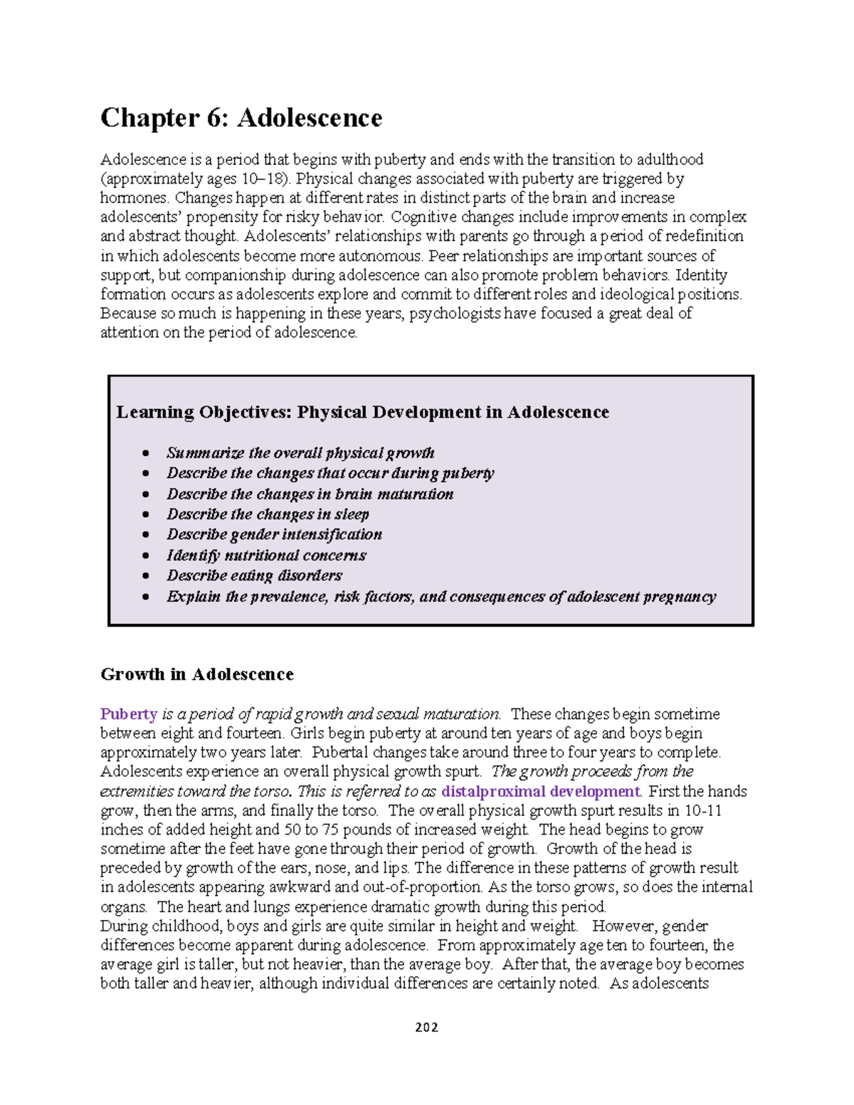 Chapter 6: Adolescence and Puberty - Key Concepts and Developments ...