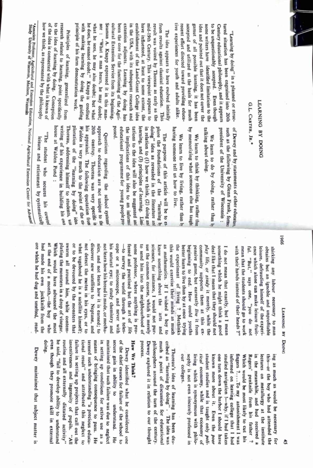 Vol - none - LEARNING BY DOING G. CARTER, JR.* "Learning by doing" in a ...