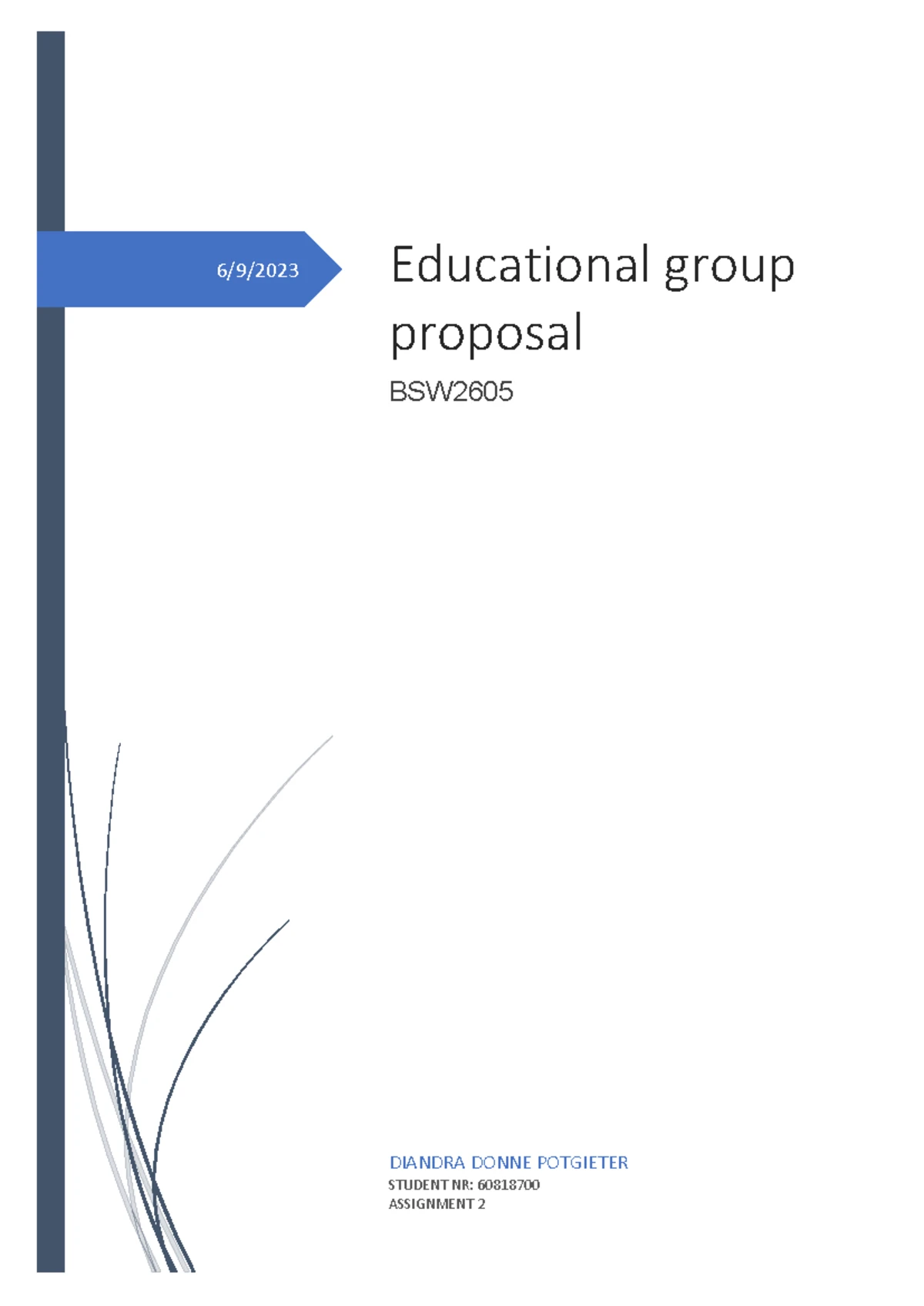 BSW2605 Educational Group Proposal: Understanding Relationship Dynamics - Studocu