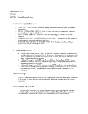 NSTP Assignment 4 Module 4 - John Raphael L. Ureta NSTP 001 Essay: As a ...