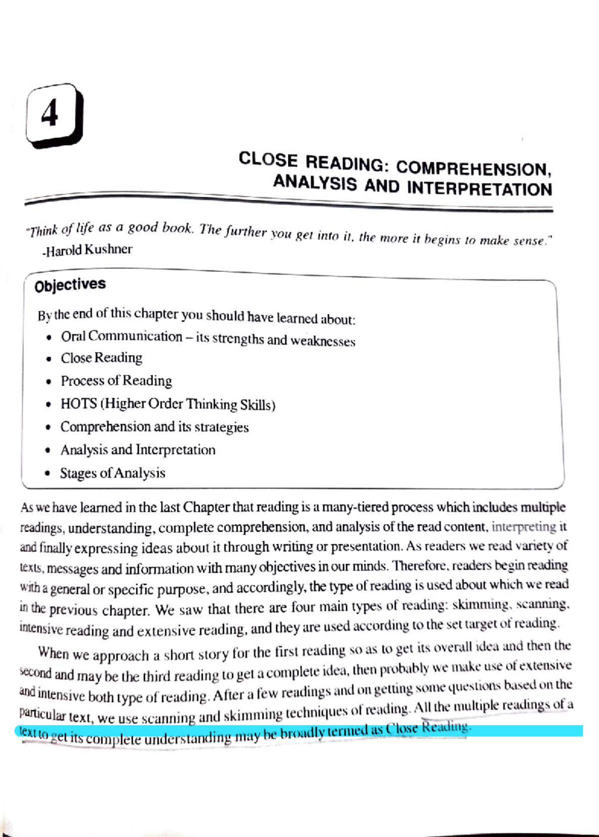 AECC Close Reading: Comprehension, Analysis, and Interpretation ...