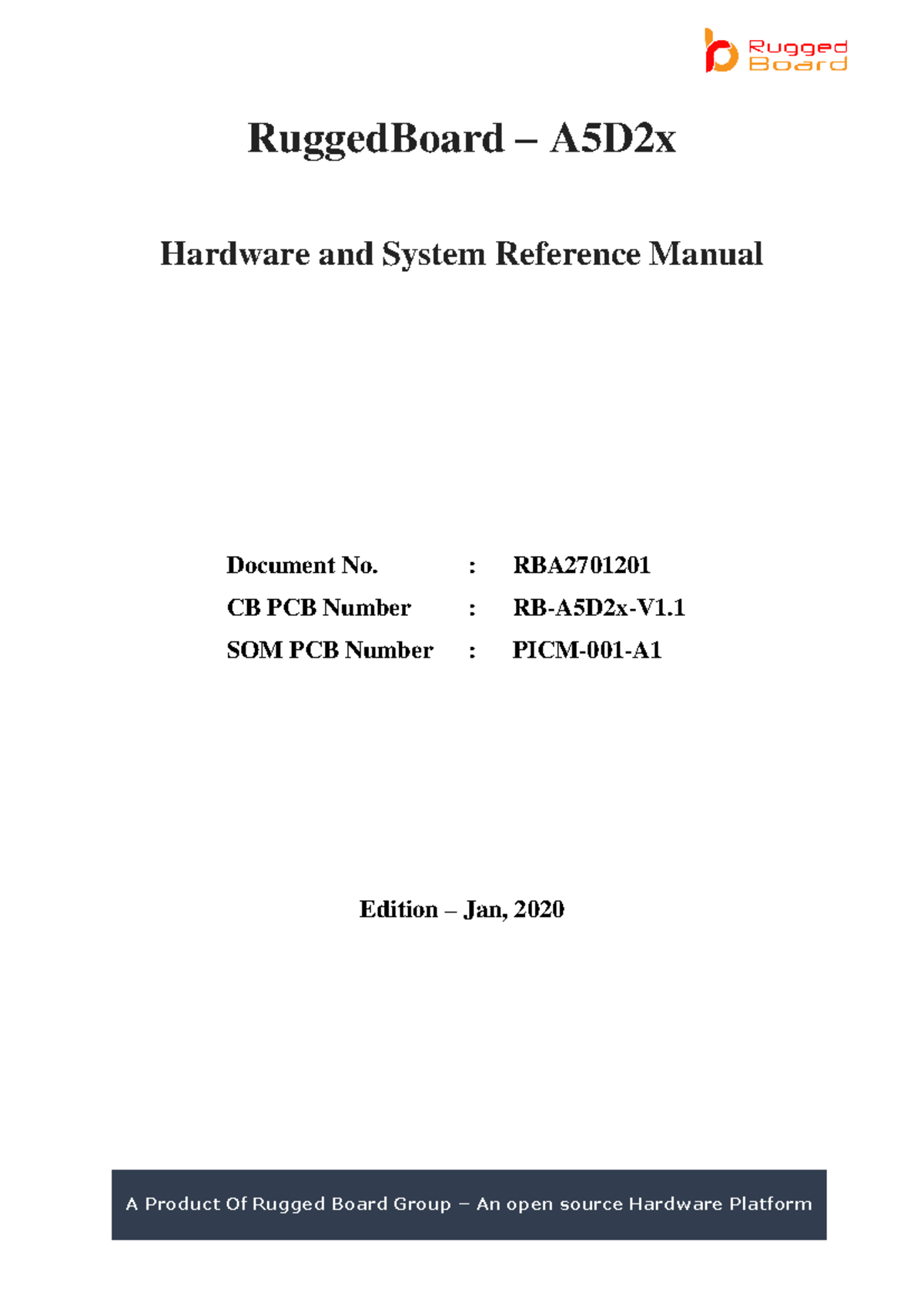 Rugged Board-A5D2x Hardware Manual V1 - A Product Of Rugged Board Group ...
