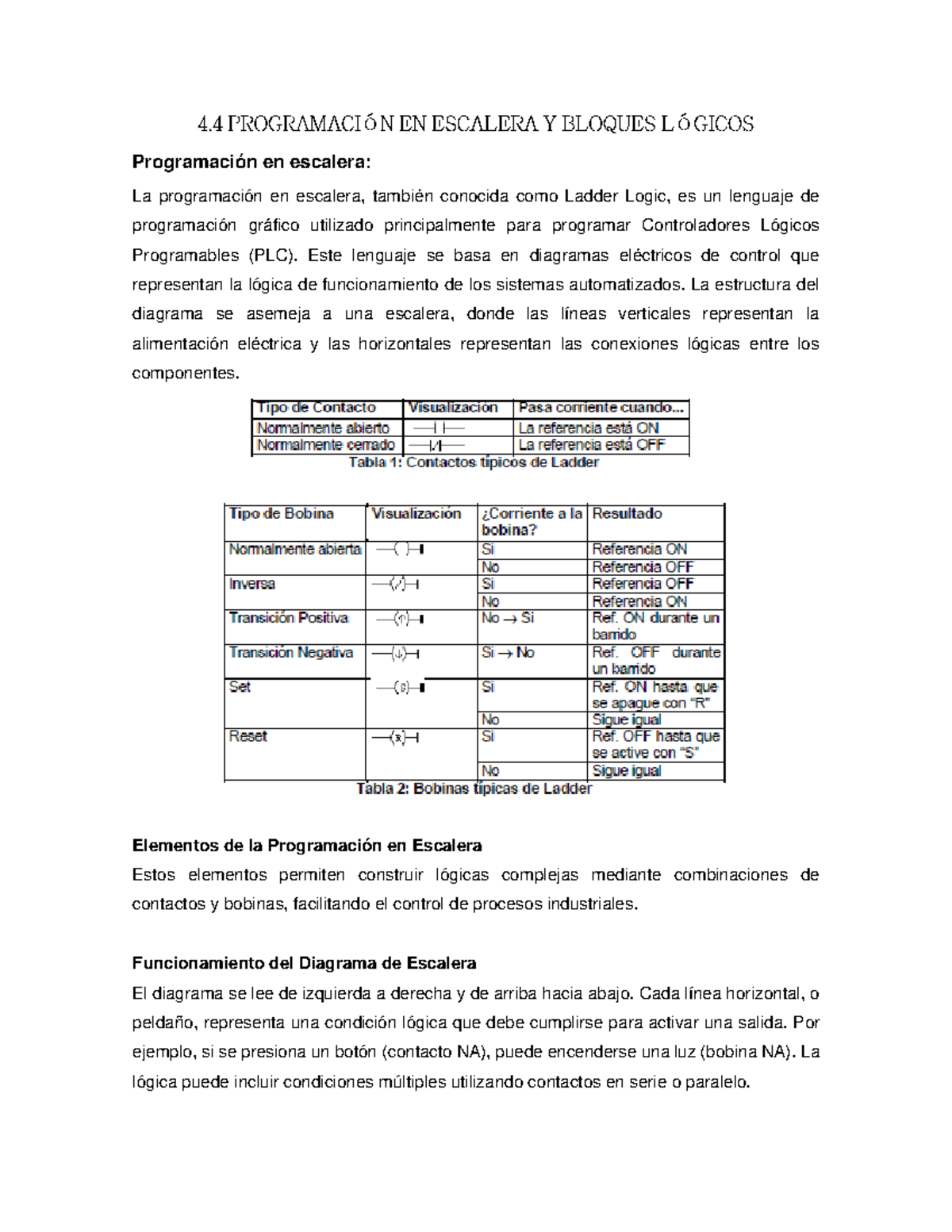 4.4 Programación en Escalera y Bloques Lógicos para PLCs - Studocu