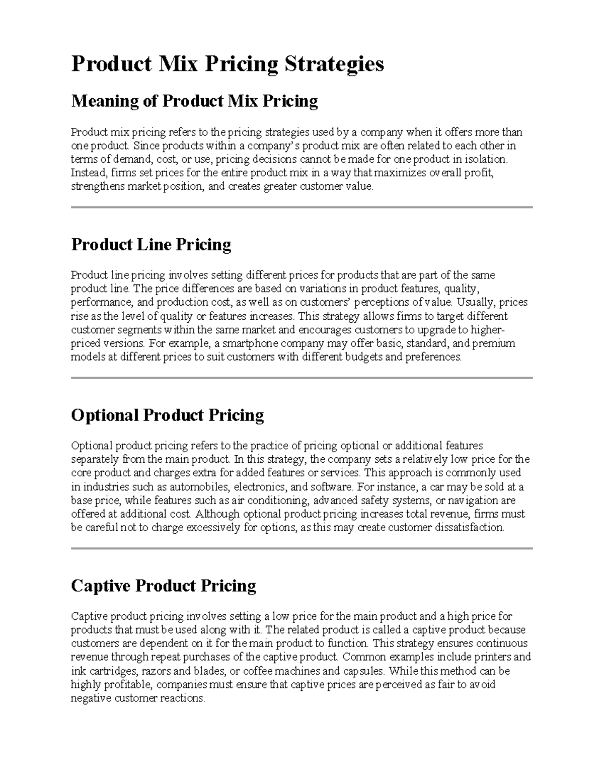 Product Mix Pricing Strategies: Understanding Key Concepts and ...
