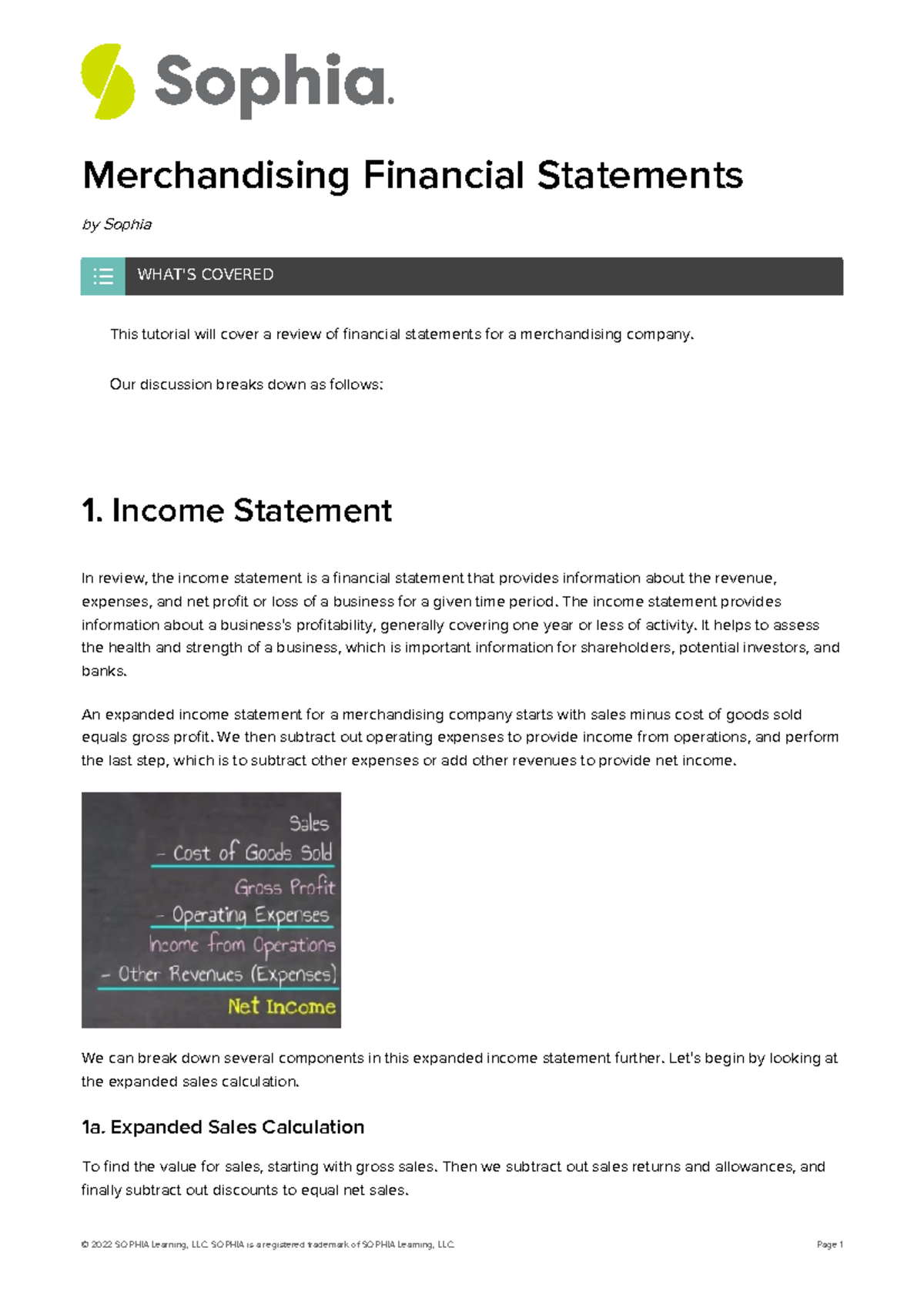 Merchandising Financial Statements Overview: Tutorial Guide 2 - Studocu