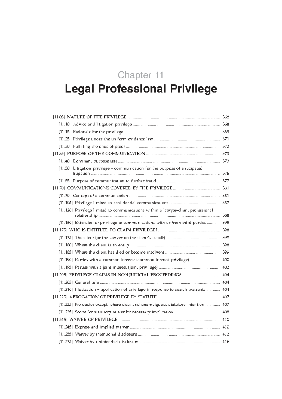 Chapter 11: Legal Professional Privilege - Understanding Its Nature and ...