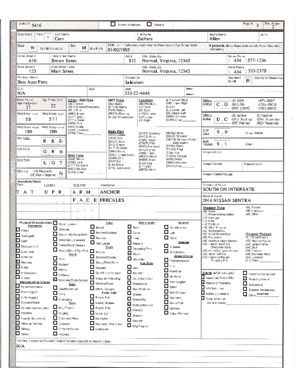 Suspect and Property Report (P.-18 BASE3) - Virginia Beach Police - Studocu