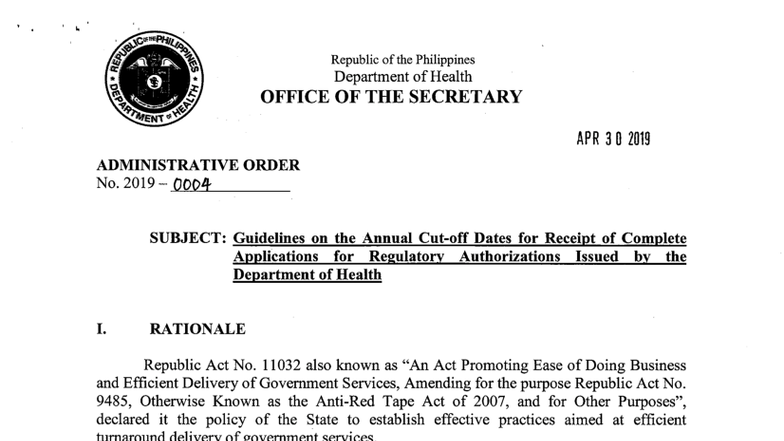 A.O. 2019-0004: Guidelines on Annual Cut-off Dates for Applications ...