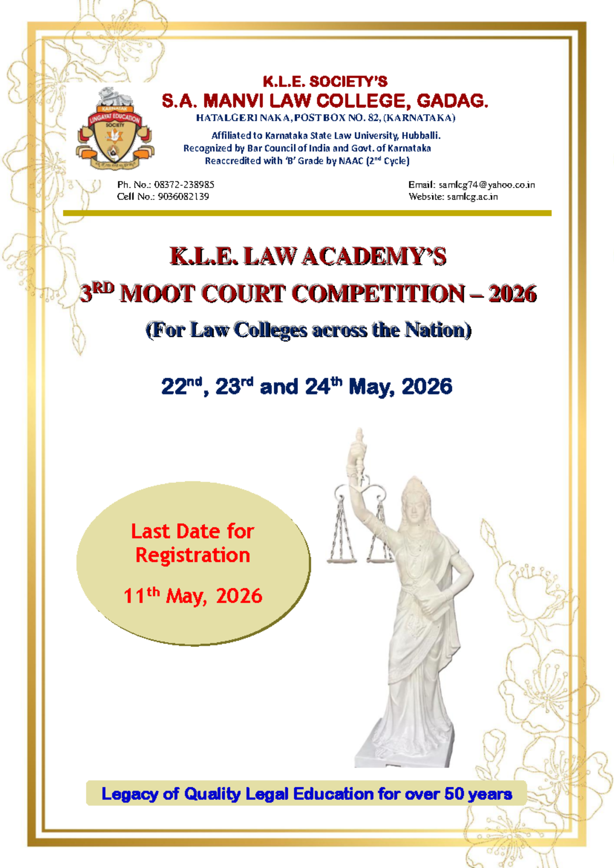K.L.E. LAW 3RD MOOT COURT COMPETITION 2026: Invitation & Details - Studocu