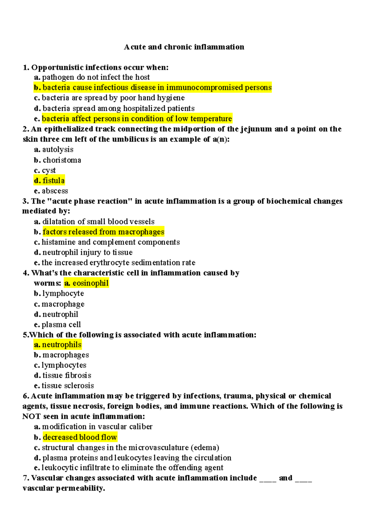 Acute and Chronic Inflammation: Key Concepts and Mechanisms (Morpho 2 ...