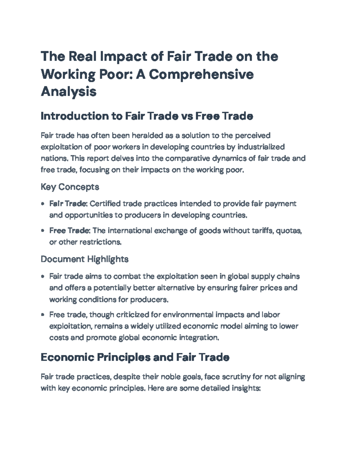 Fair Trade vs Free Trade: Analyzing Their Impact on the Working Poor ...