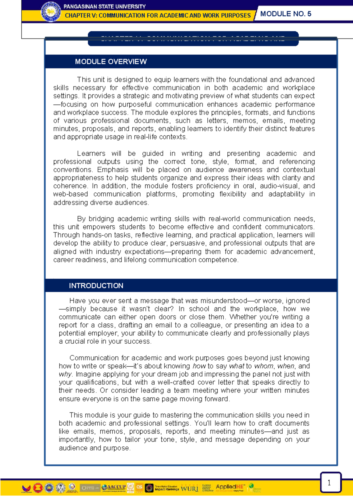 COMM 101: Effective Communication for Academic & Workplace Success ...