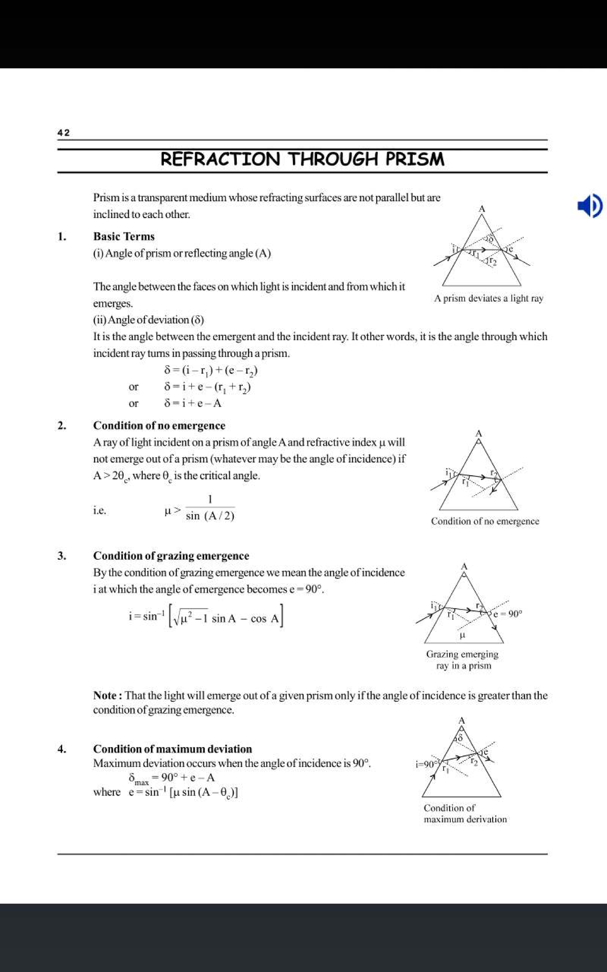 Refraction Through Prism: Key Concepts and Conditions - Studocu