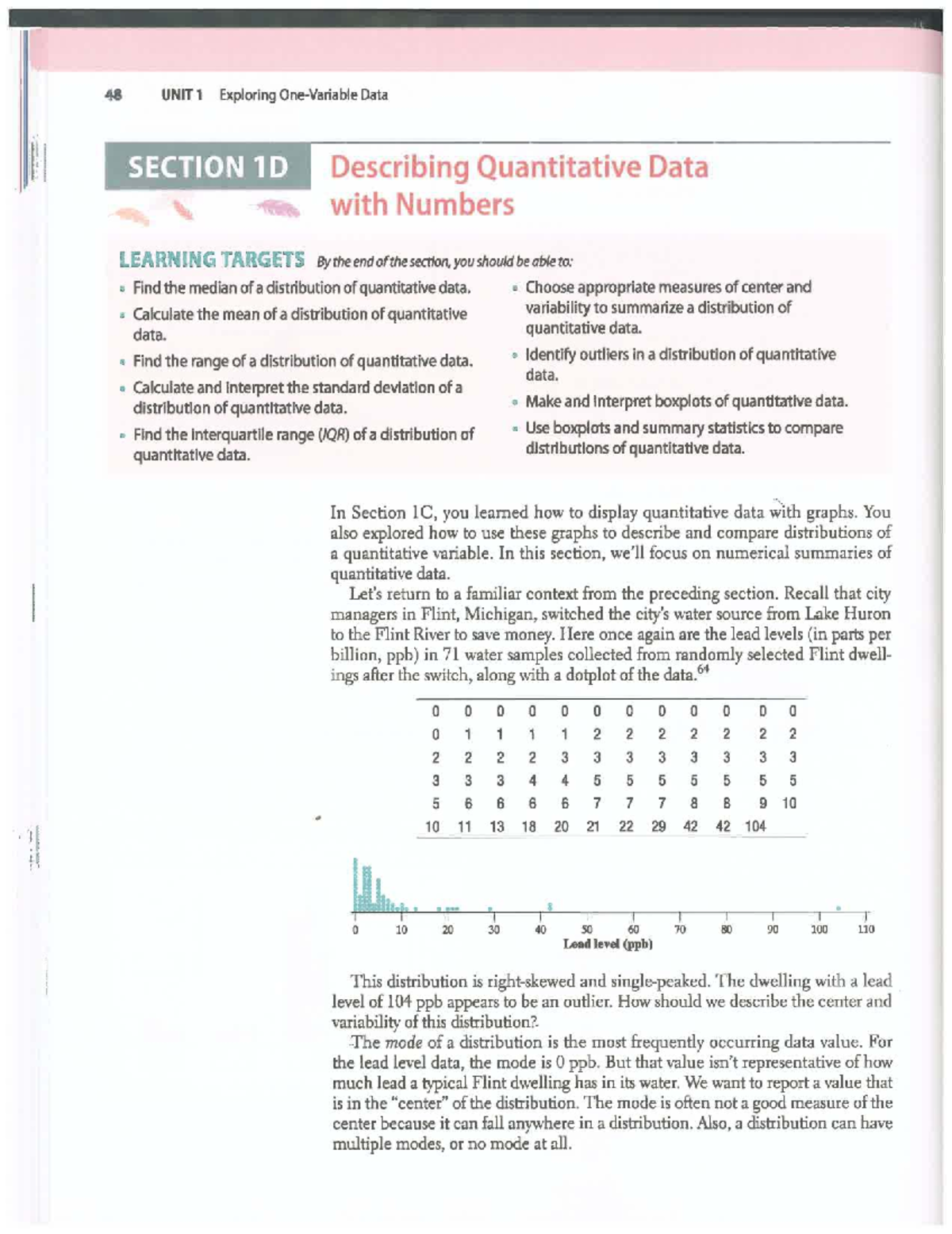 Exploring One-Variable Data: Measures of Center and Variability (AP Stats) - Studocu