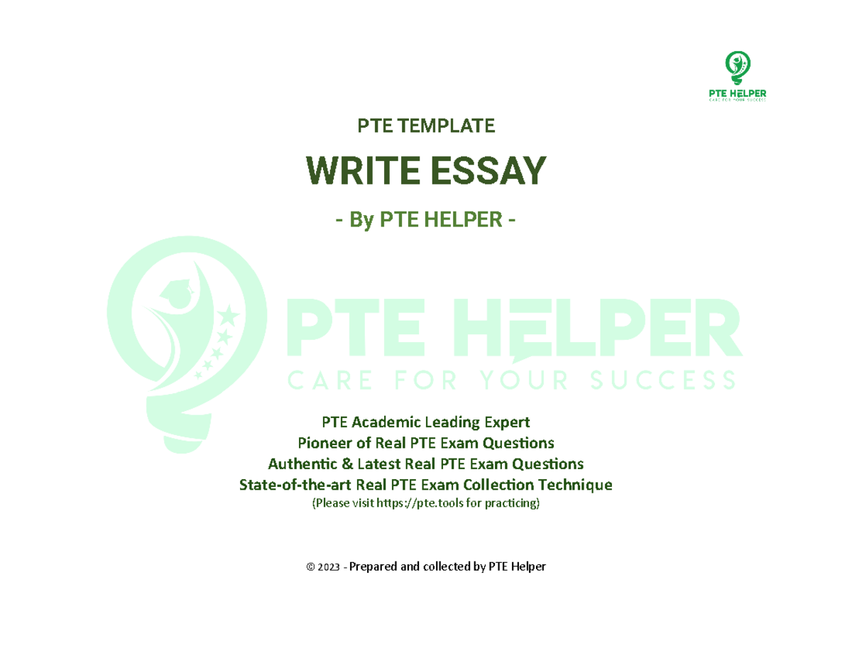 Write Essay (updated May 2023) - PTE TEMPLATE WRITE ESSAY - By PTE ...