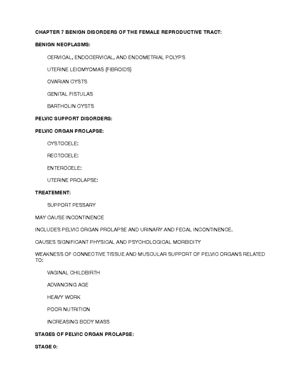 CHAPTER 7: BENIGN DISORDERS OF THE FEMALE REPRODUCTIVE TRACT - Studocu