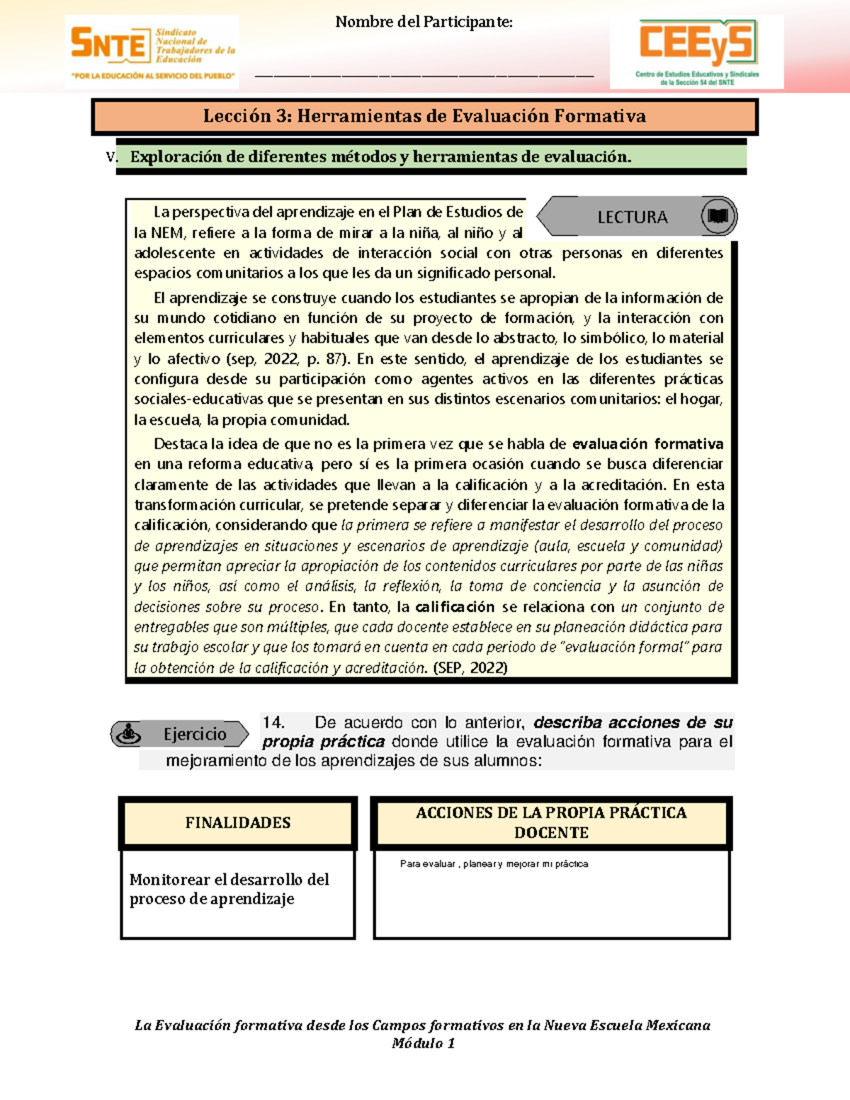 Métodos y Herramientas de Evaluación Formativa en la NEM - Ficha 5 - Studocu