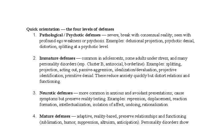Defense Mechanisms and Personality Disorders: A Comprehensive Overview ...