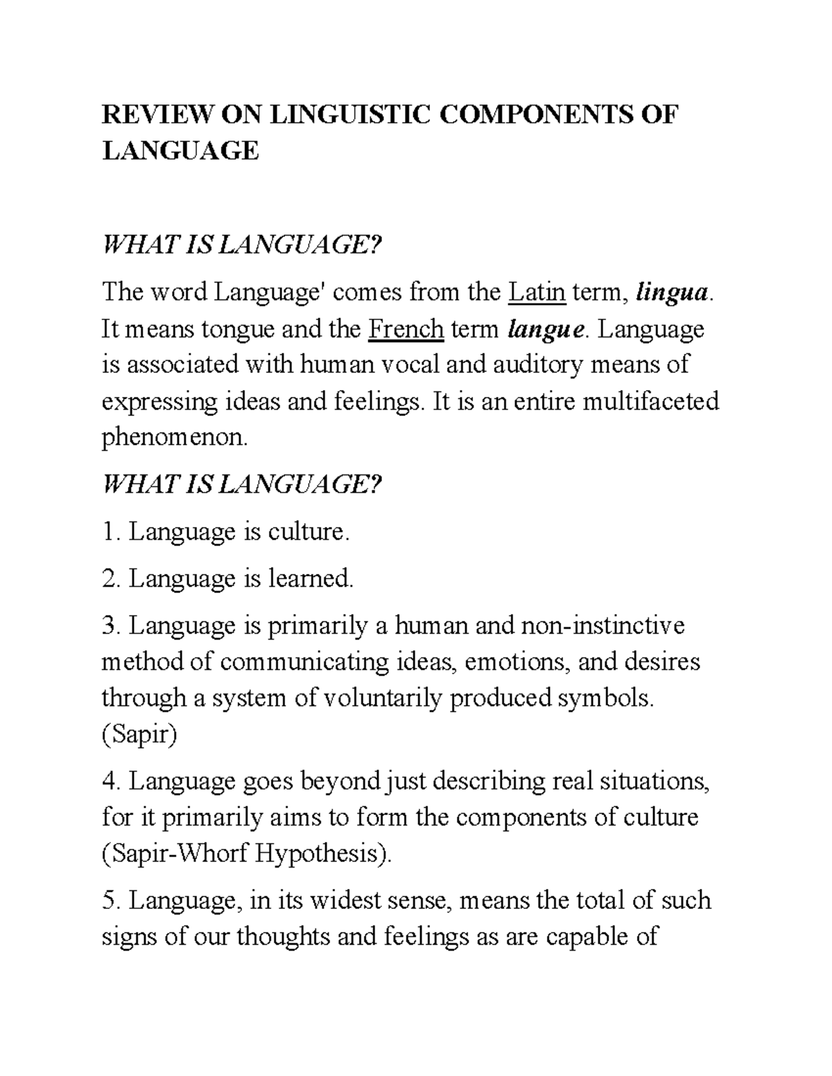 Lesson 1 ENGM - Understanding Linguistic Components of Language - Studocu