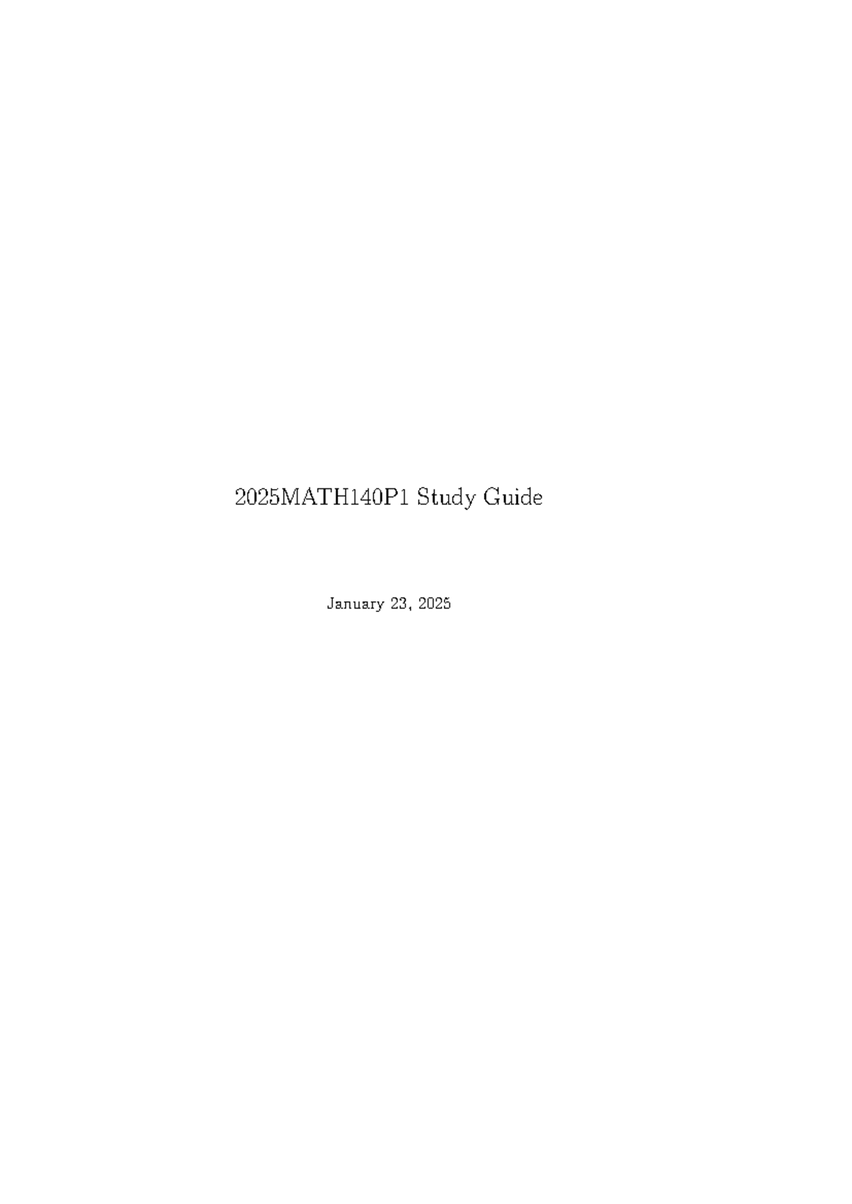 2025MATH140P1 Comprehensive Study Guide for Linear Algebra and Calculus ...
