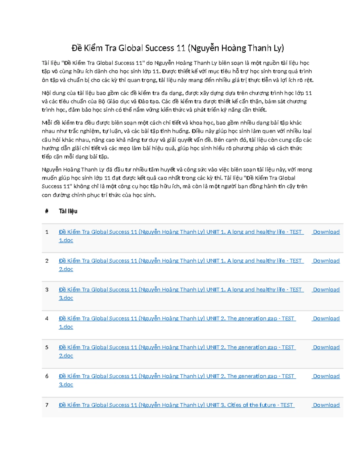 Anh 11 Global - UNIT 2 The Generation Gap - TEST 1 Review Notes - Studocu