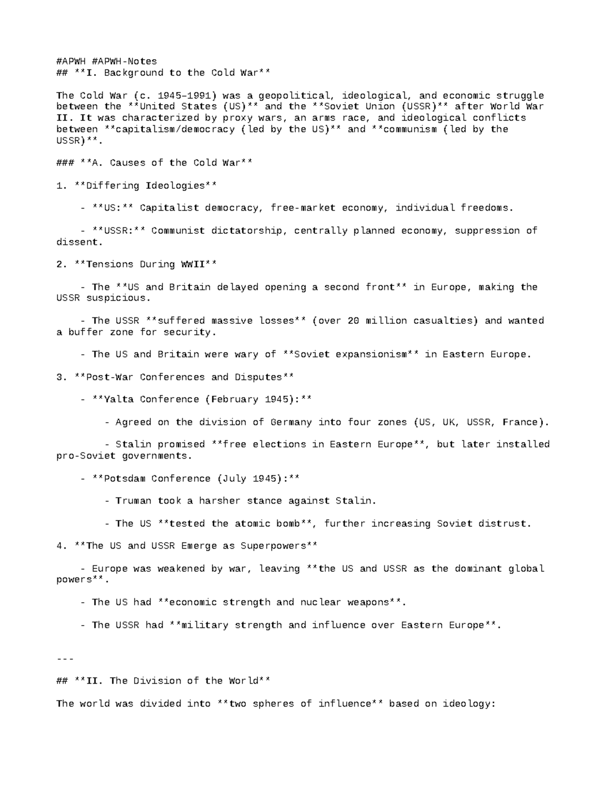 8.1 - Setting the Stage for the Cold War and Decolonization - #APWH # ...