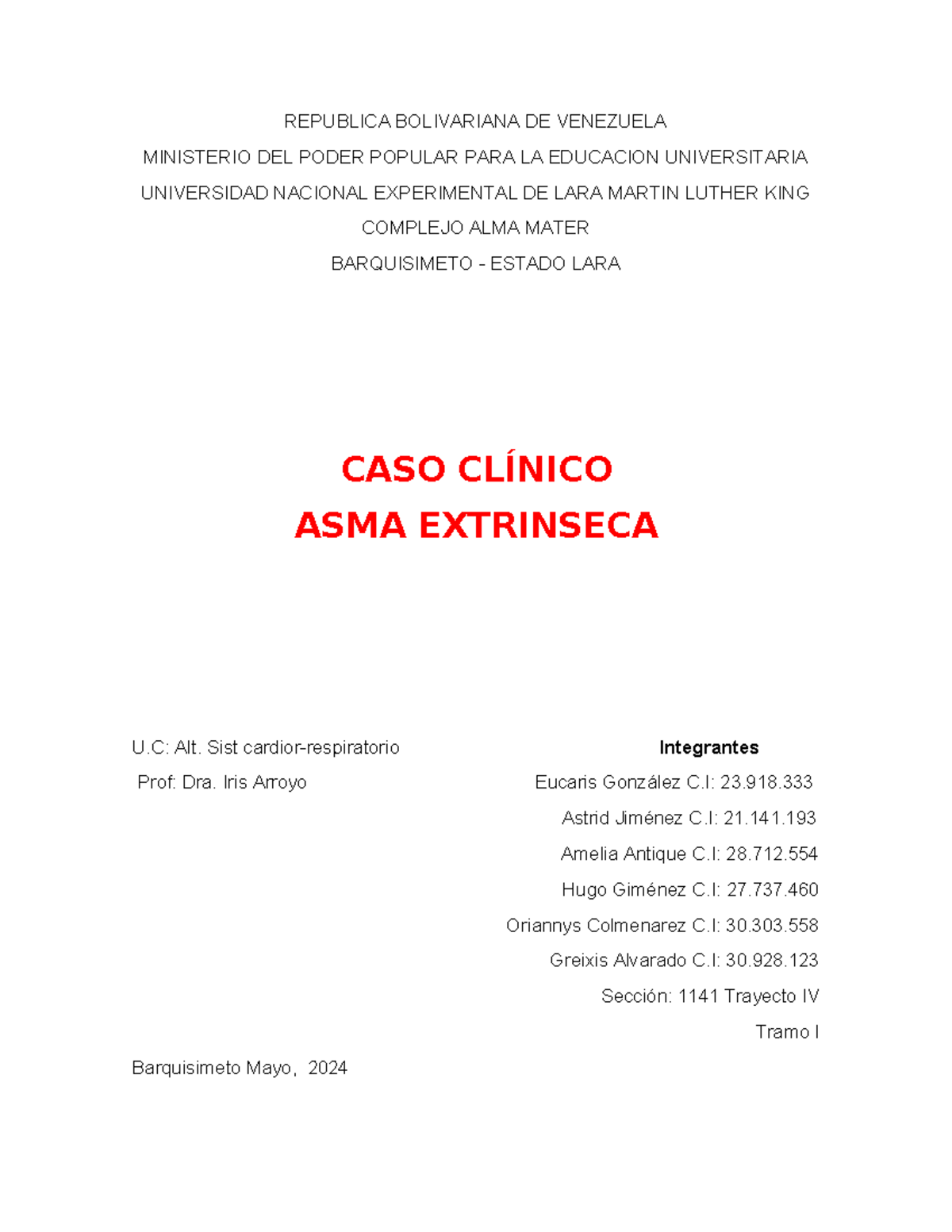 Caso Clínico de Asma Extrínseca y su Intervención Fisioterapéutica ...