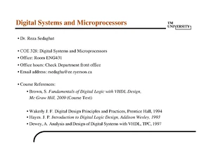 COE328 Digital Systems Lecture Notes - Fall 2021 - Studocu