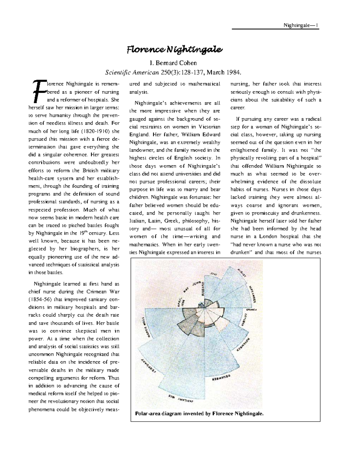 Florence Nightingale: Pioneer of Nursing & Statistical Reform (F I ...