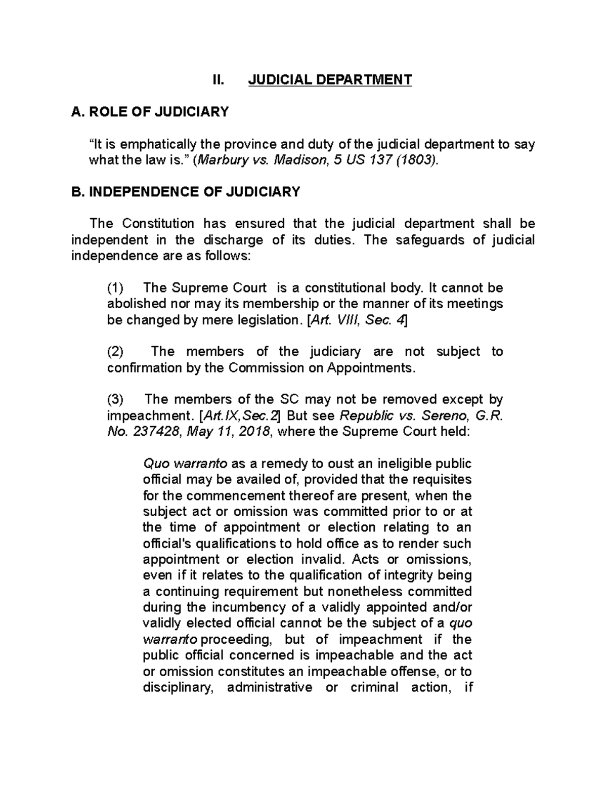Judicial Department Overview: Role & Independence of Judiciary (LAW 101 ...