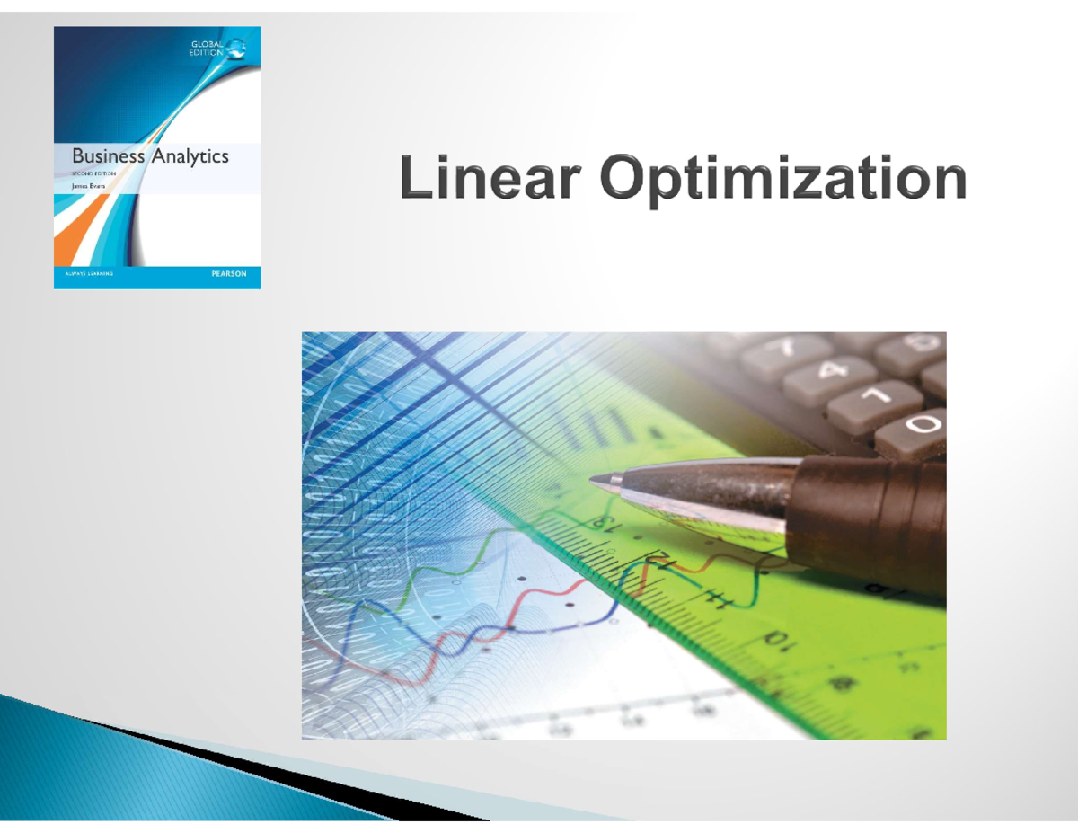 Linear Optimization Models: Maximizing Profit Using Decision Variables - Studocu