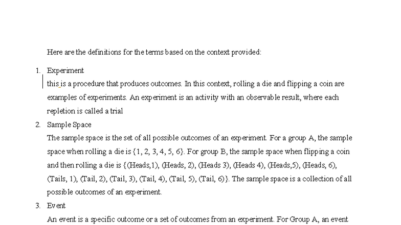 Stat 101: Key Definitions and Concepts in Probability - Studocu