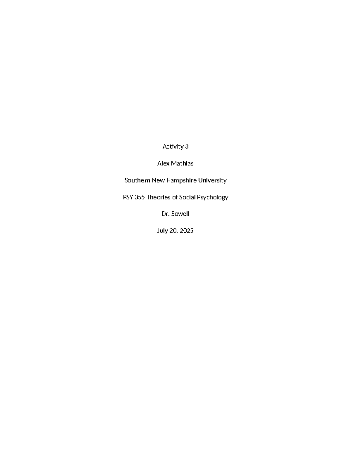 PSY 355 Module 3 Activity: Exploring Favoritism and Identity - Studocu