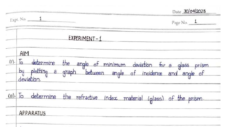 Physics Experiments: Deviation, Resistance & Refractive Index (Expts. 1 ...