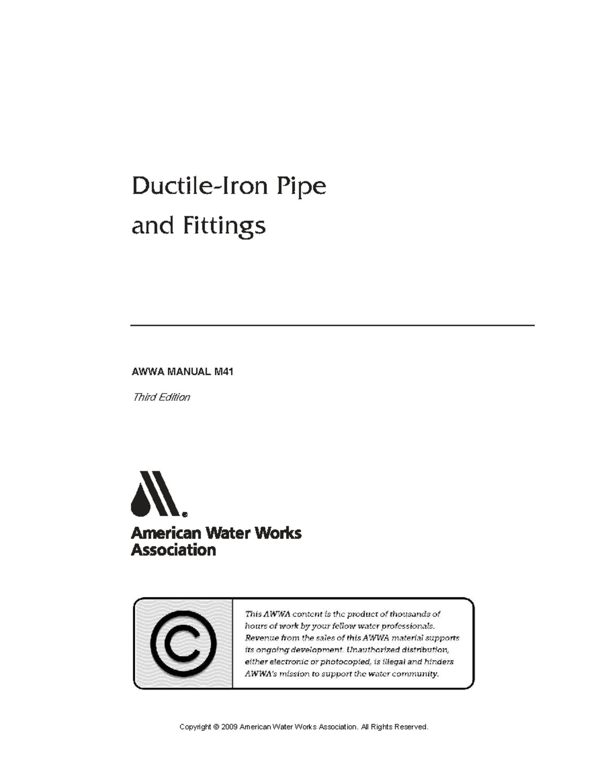 AWWA Manual M41: Pipe and Fittings Overview and Standards - Studocu