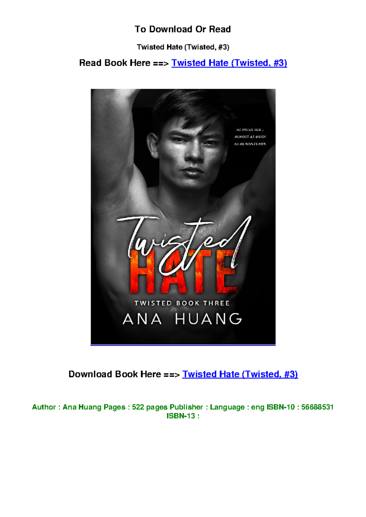 EPUB Download Twisted Hate Twisted 3 BY Ana Huang - ENGR 101 - To ...