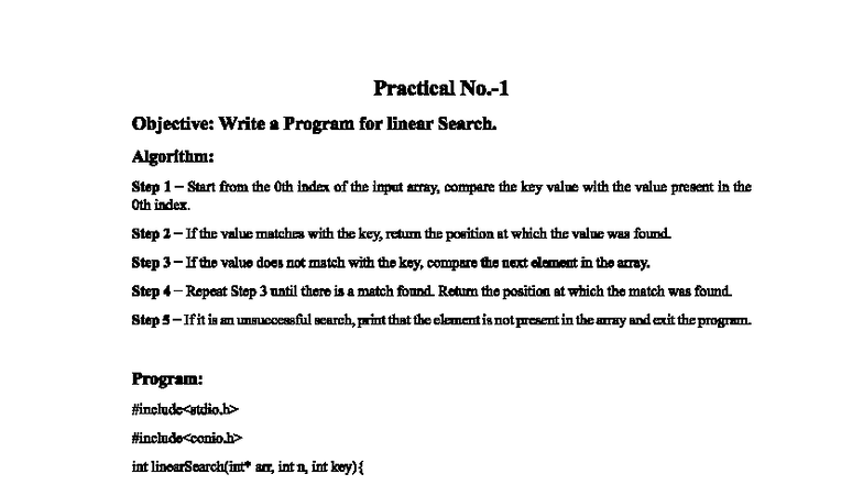DAA Prac: Programs for Linear, Insertion, Selection, and Heap Sort ...