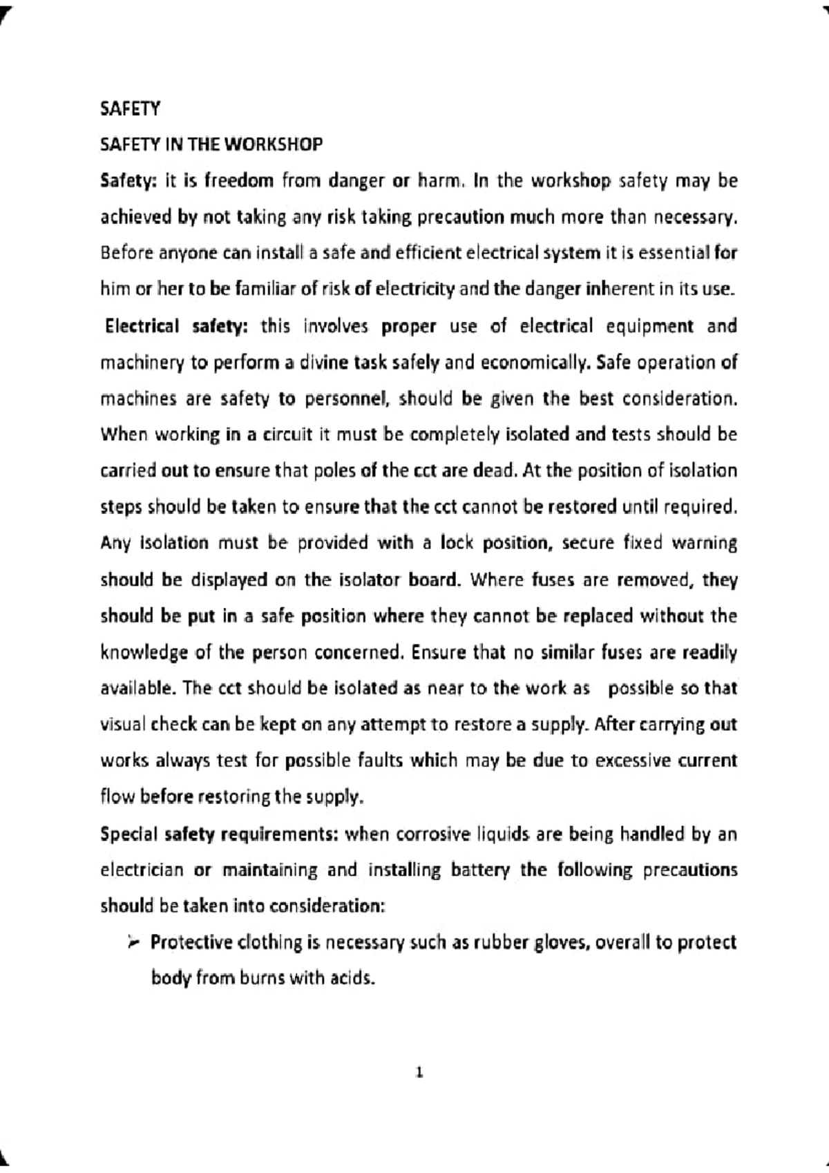 Rop EIT Dip1 - Electrical Safety and Workshop Best Practices Notes ...