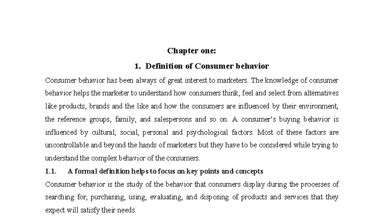 Consumer Behavior: Understanding the Dynamics of Buying Decisions - Studocu