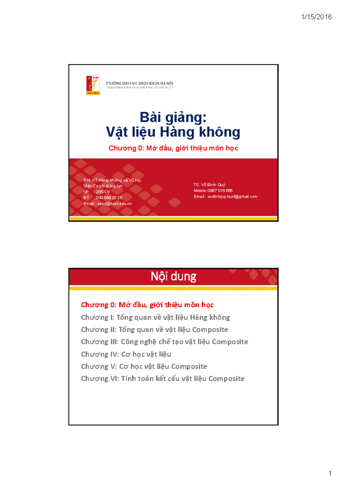 Bài Giảng VLHK: Khám Phá Vật Liệu Hàng Không & Composite - Studocu