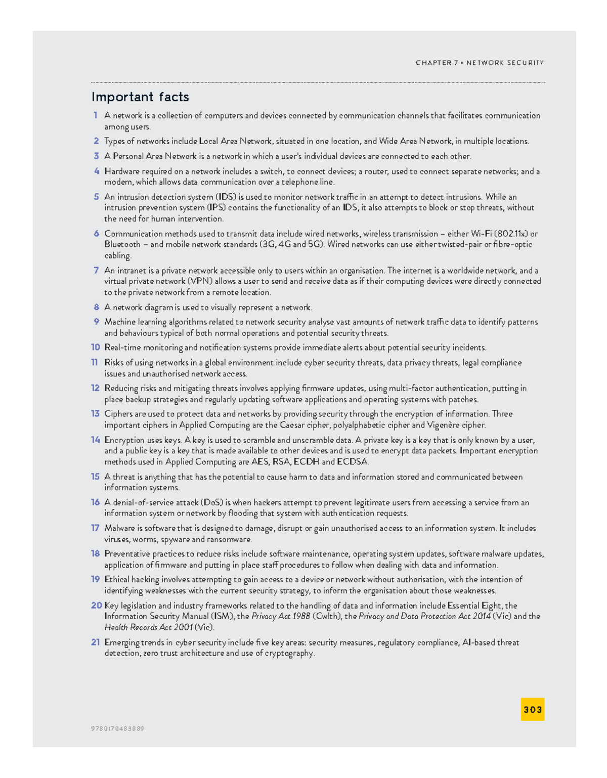 CHAPTER 7 - Network Security: Key Concepts and Risks in Applied Computing - Studocu