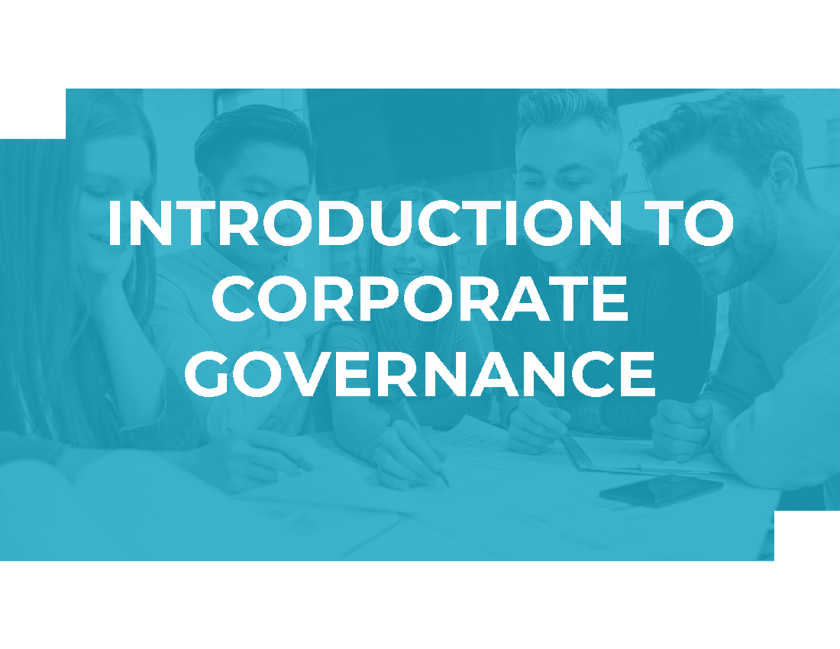Introduction to Corporate Governance - INTRODUCTION TO CORPORATE ...