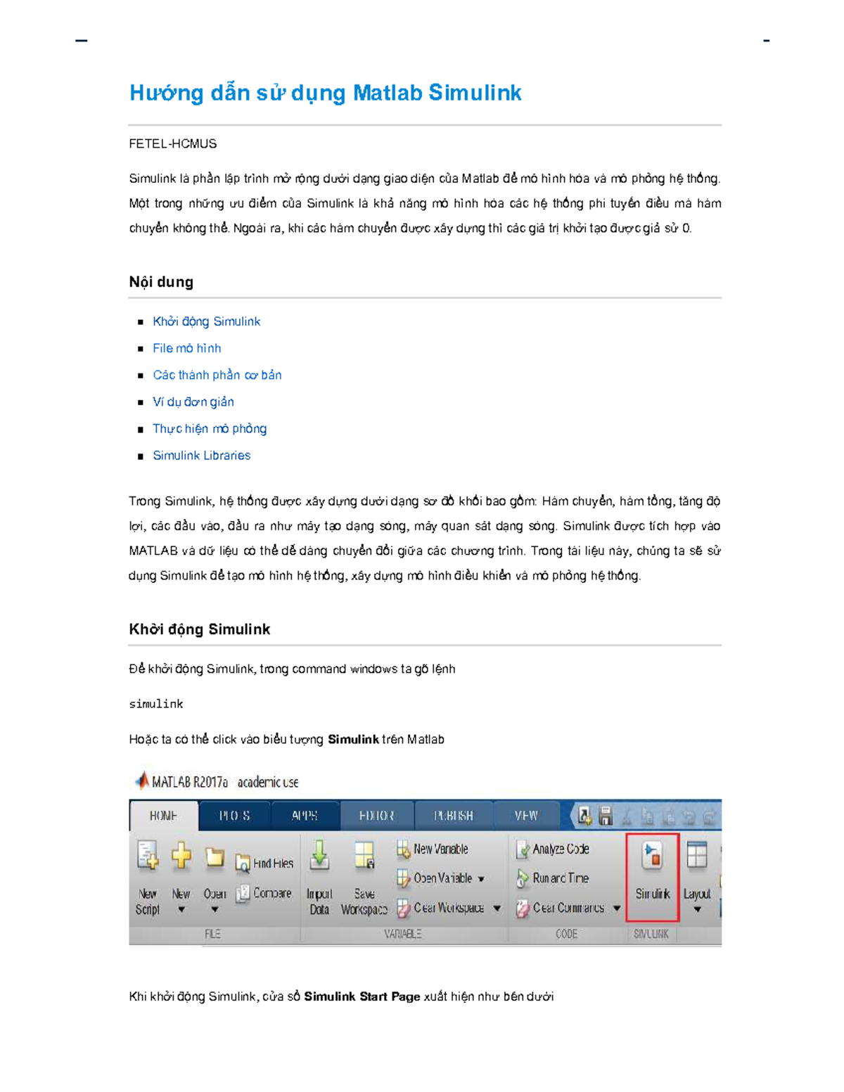 Hướng dẫn Sử Dụng Matlab Simulink - 847114048 - Studocu