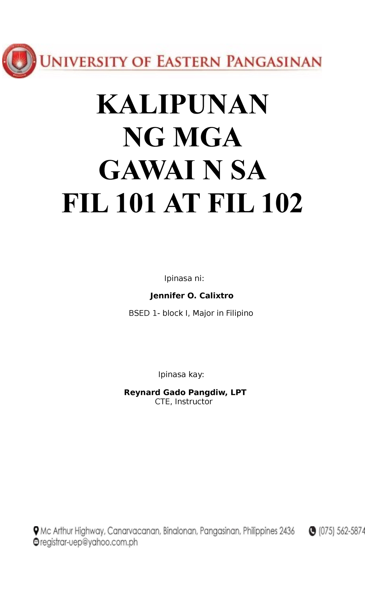 Masusing Banghay Aralin sa FIL 101 at FIL 102: Antas ng Wika - Studocu