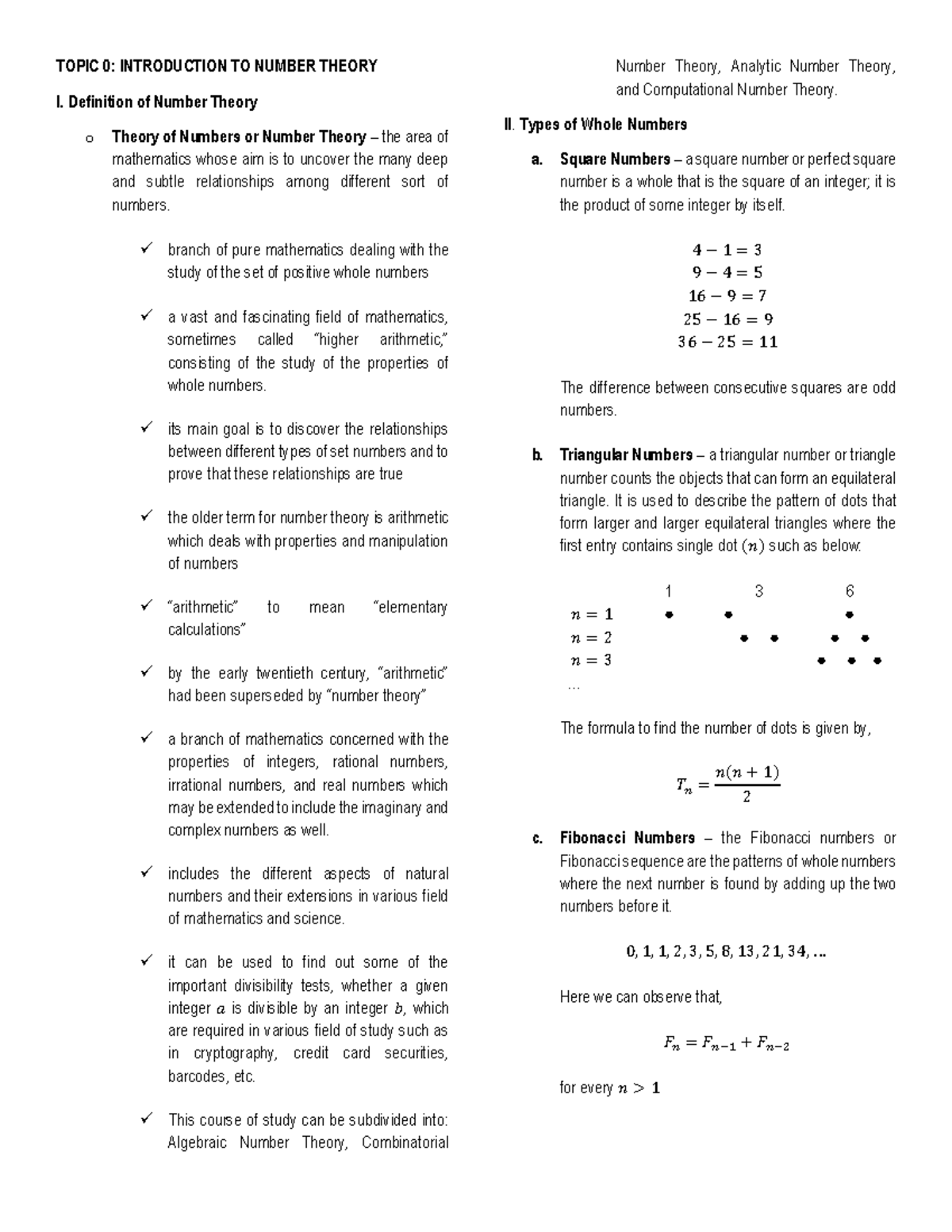 Midterms Reviewer Math 19 - TOPIC 0: INTRODUCTION TO NUMBER THEORY I ...