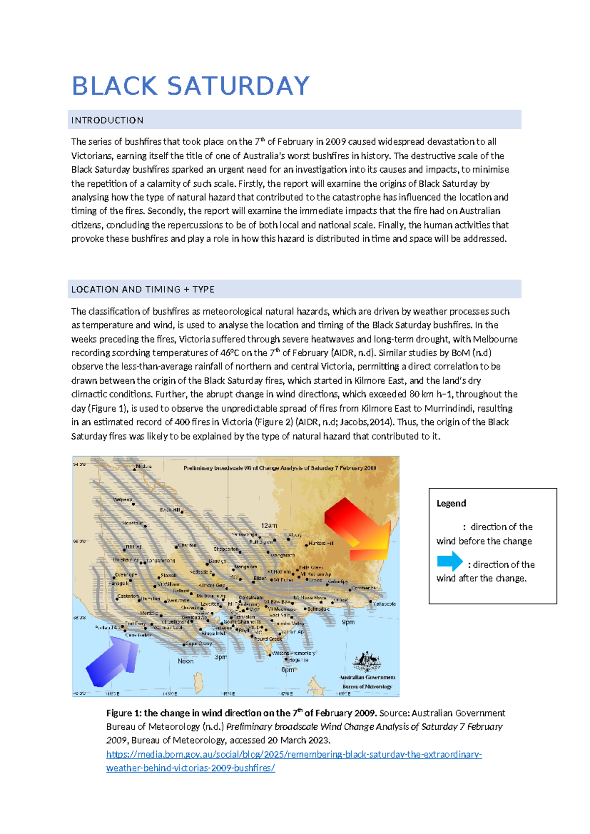 Black Saturday Bushfires Case Study: Causes, Impacts & Lessons - Studocu